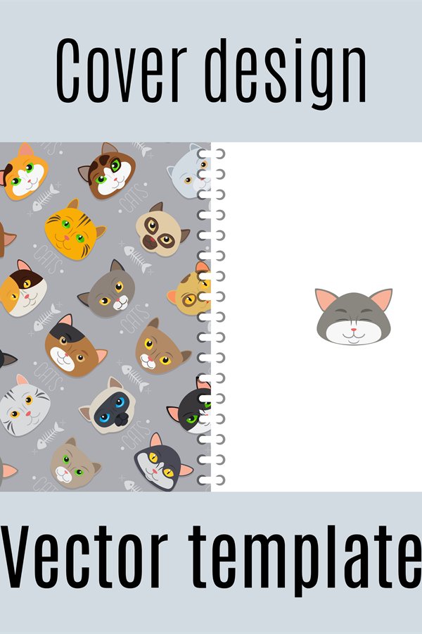 Cover design with fur cats pattern