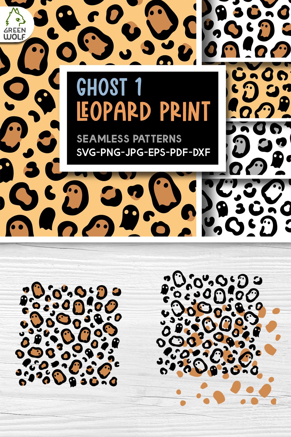 Halloween leopard print svg Ghost svg Halloween patterns svg
