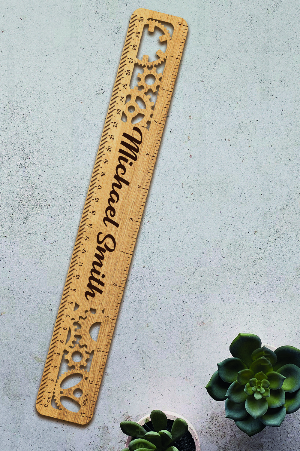 Custom Ruler Onelayered Cut FIle With Personalized Name