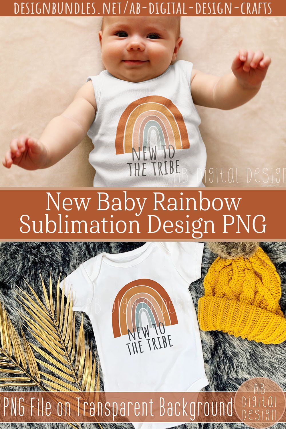 New Baby Rainbow Sublimation Design for Newborn Outfit