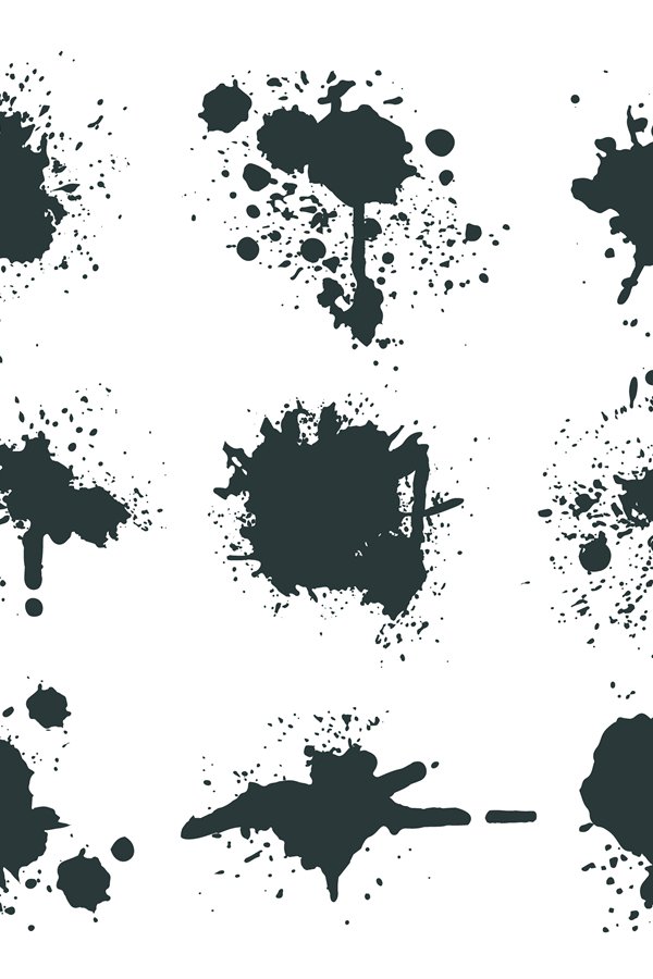 Ink drops. Paint splash, grunge liquid drop splashes, abstra