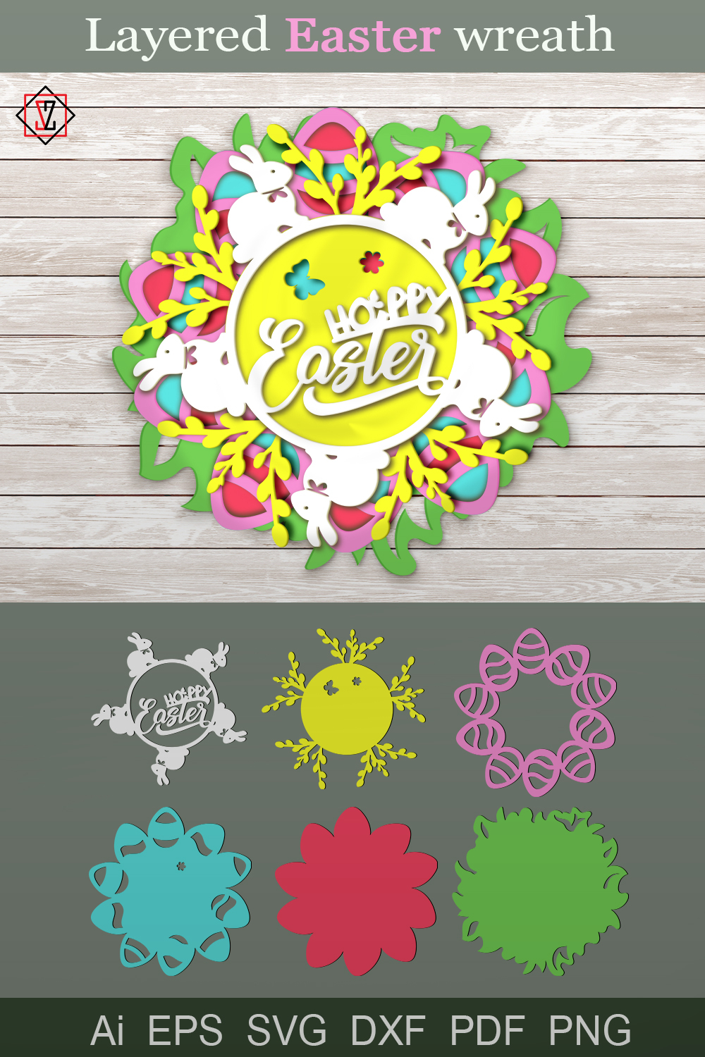 Layered Easter wreath