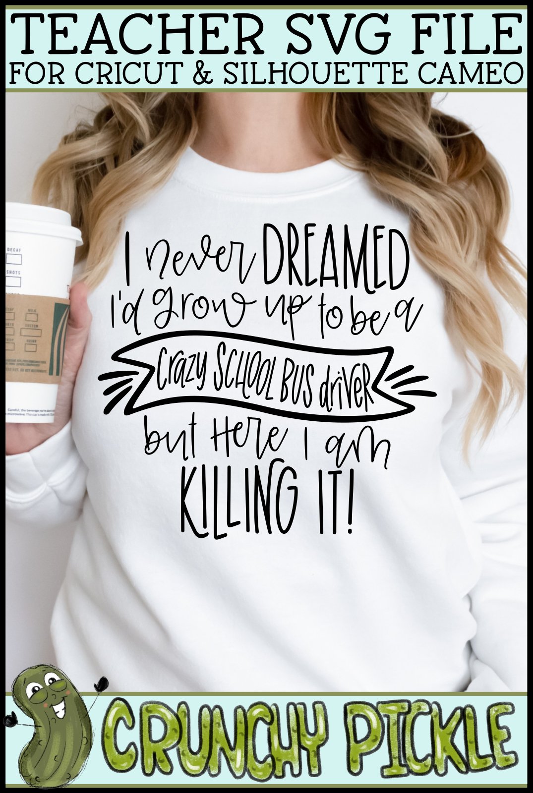 Crazy School Bus Driver SVG File