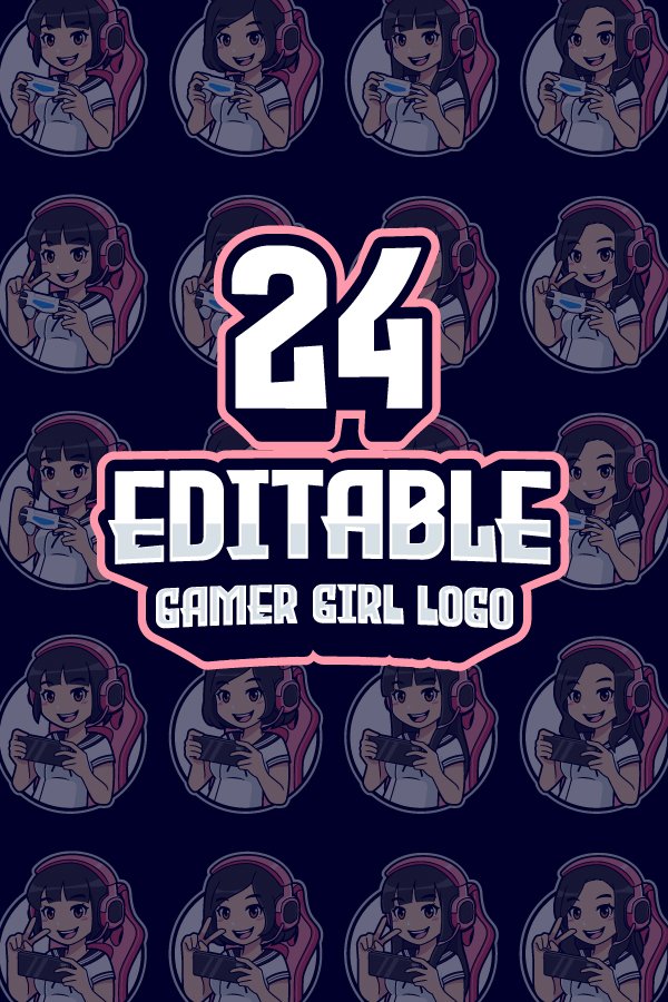 Gamer Girl Logo set - Mascot & Esport logo