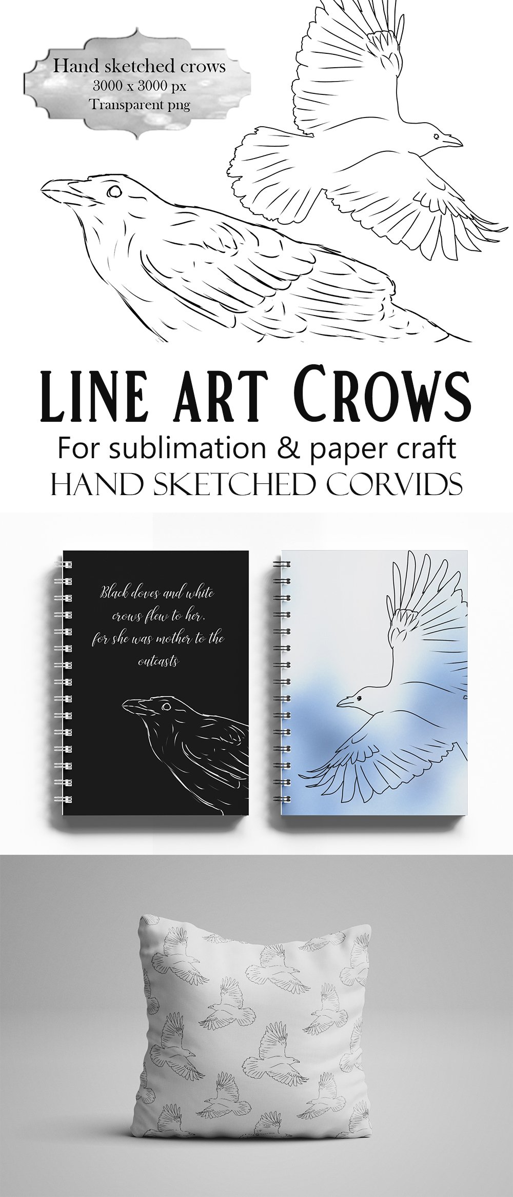 Crow Line Art