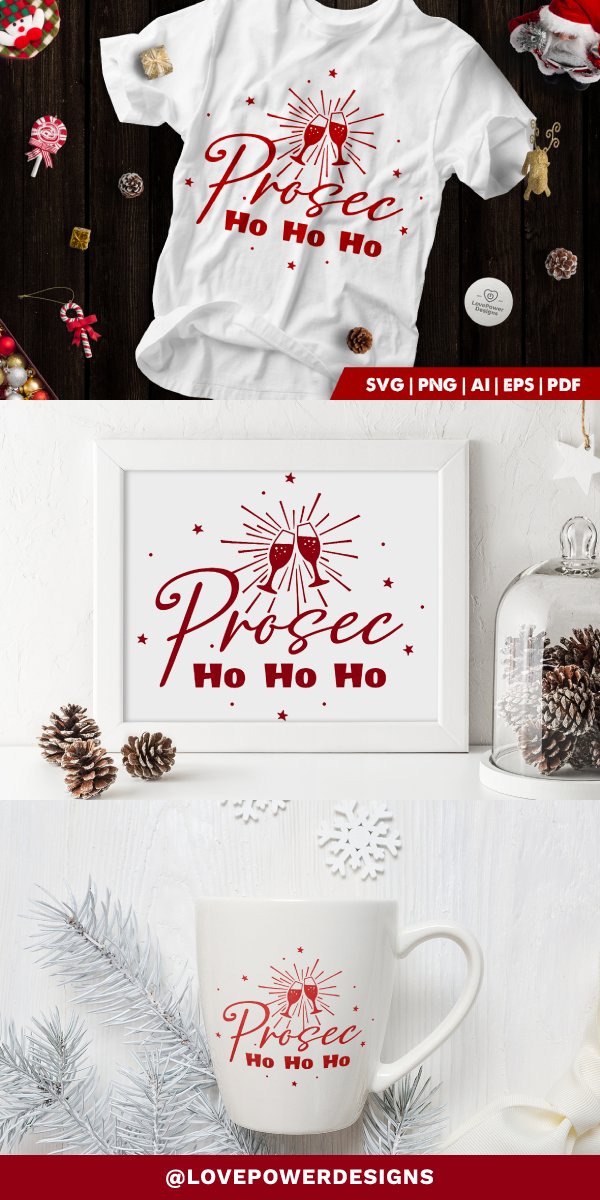 Christmas SVG | Prosec Ho Ho Ho SVG