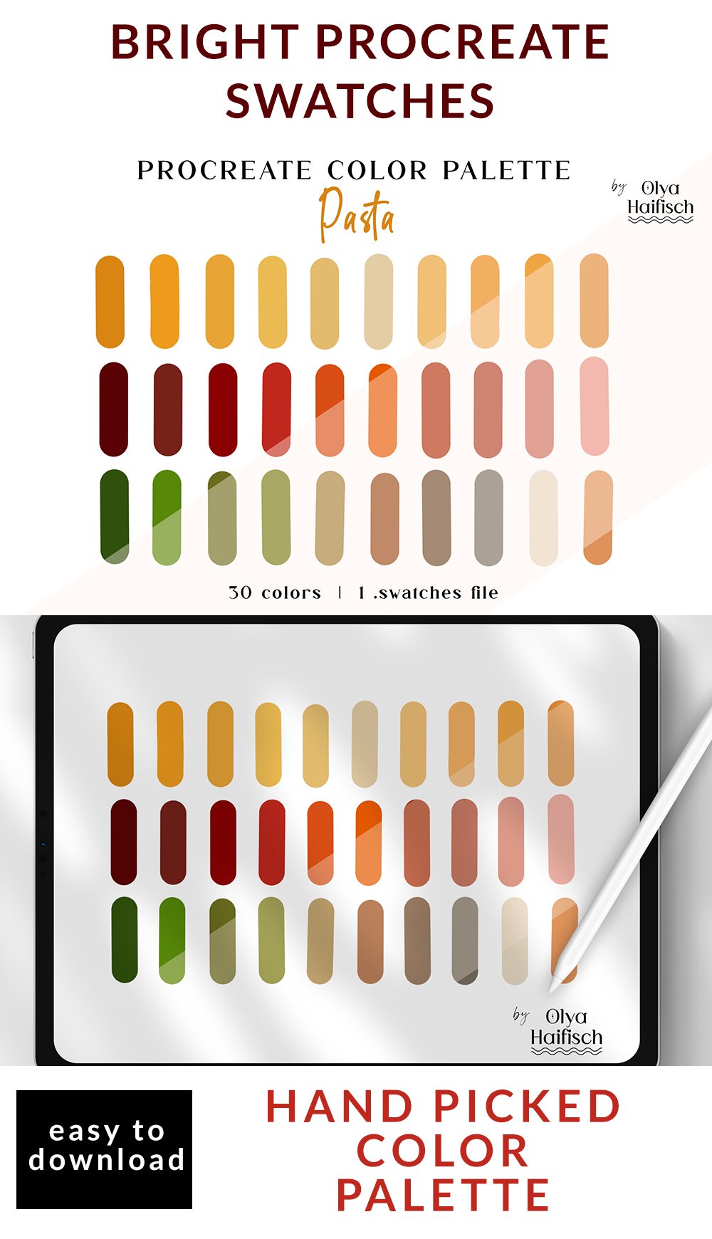 Bright Procreate Color Palette. Spring Color Swatches