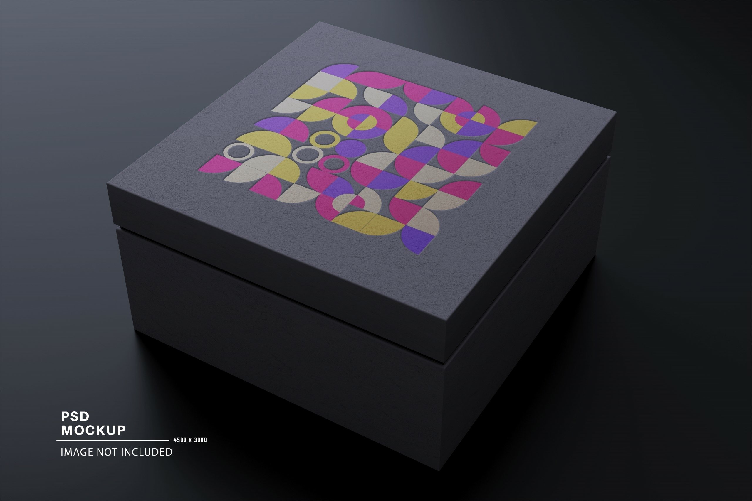 realistic black box logo mockup psd