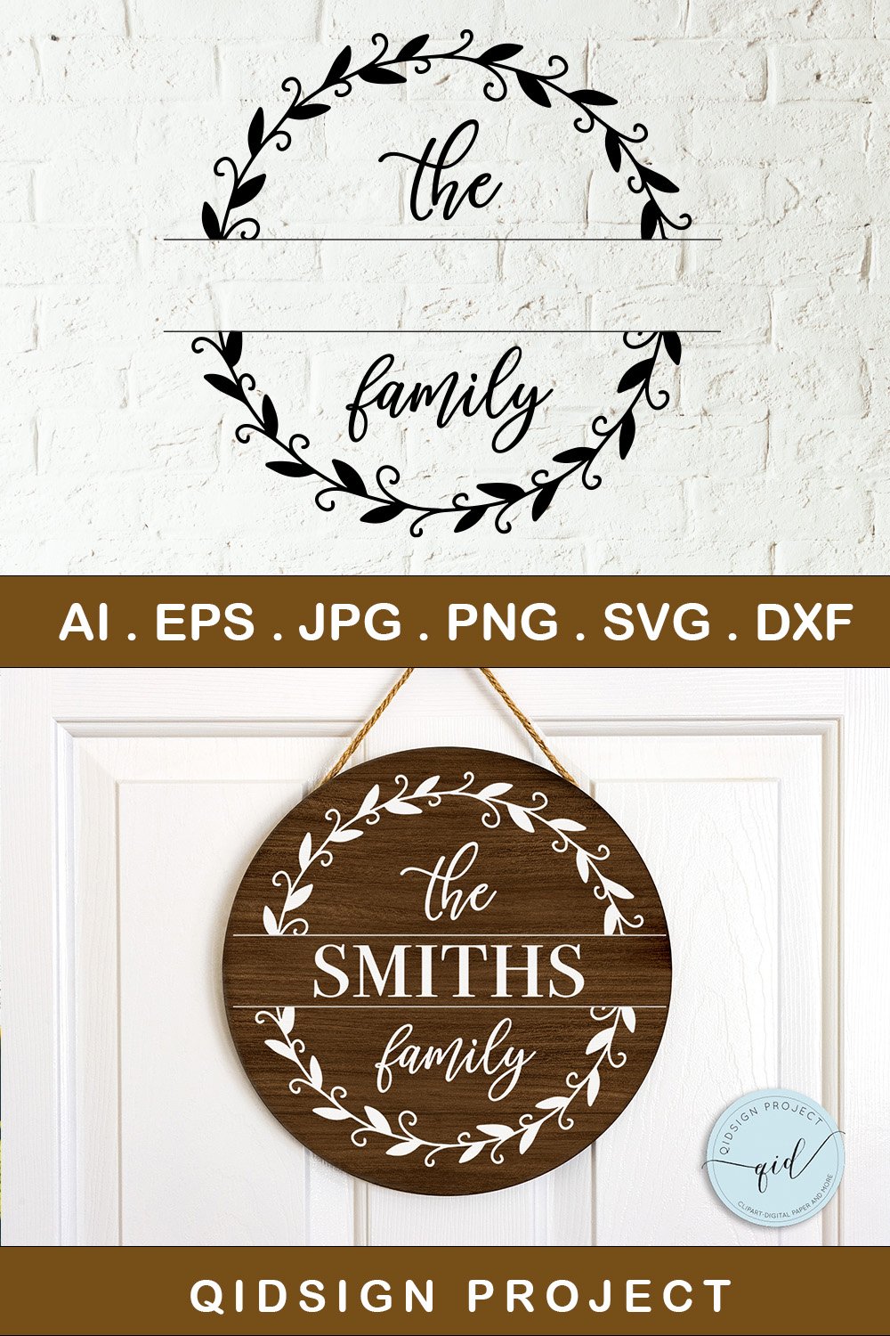 Family monogram round sign SVG for farmhouse home