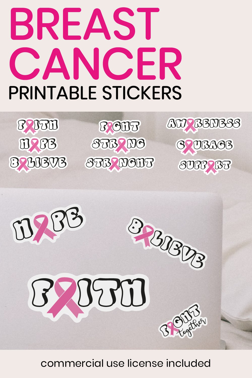 Breast Cancer Stickers | Cancer Awareness Bundle | Vol 1