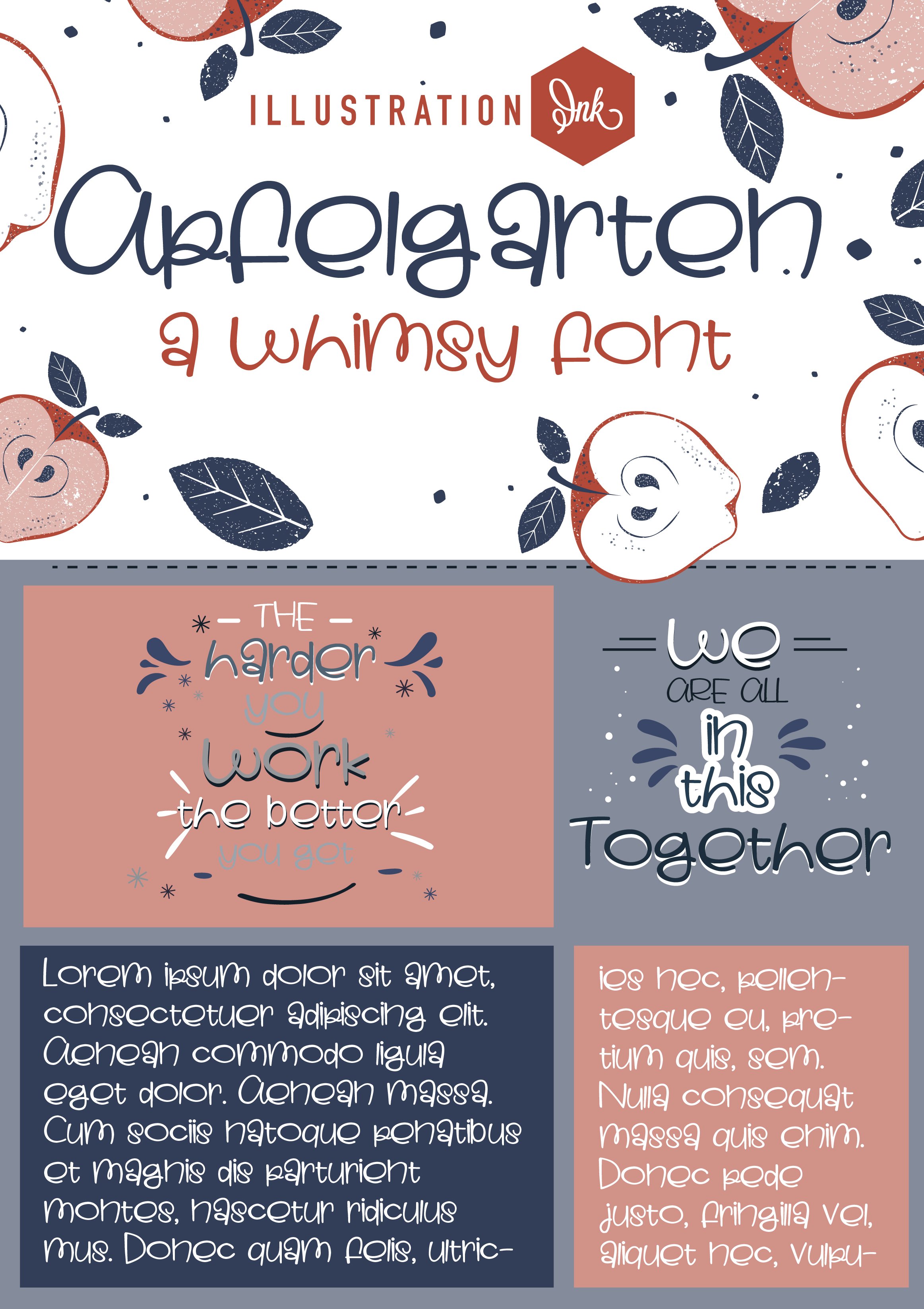 Hand-crafted, hand-printed font