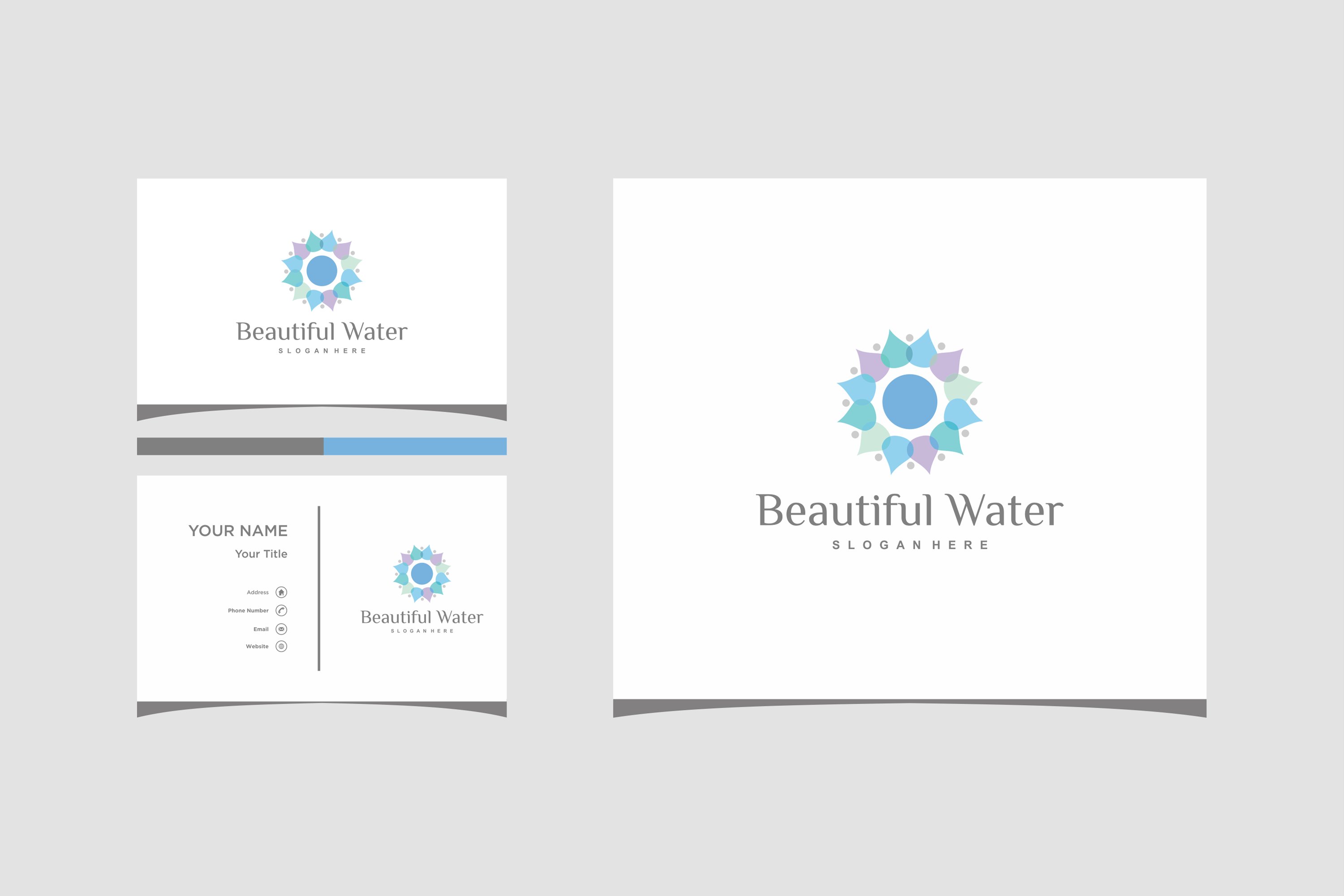 Beautiful water logo design premium