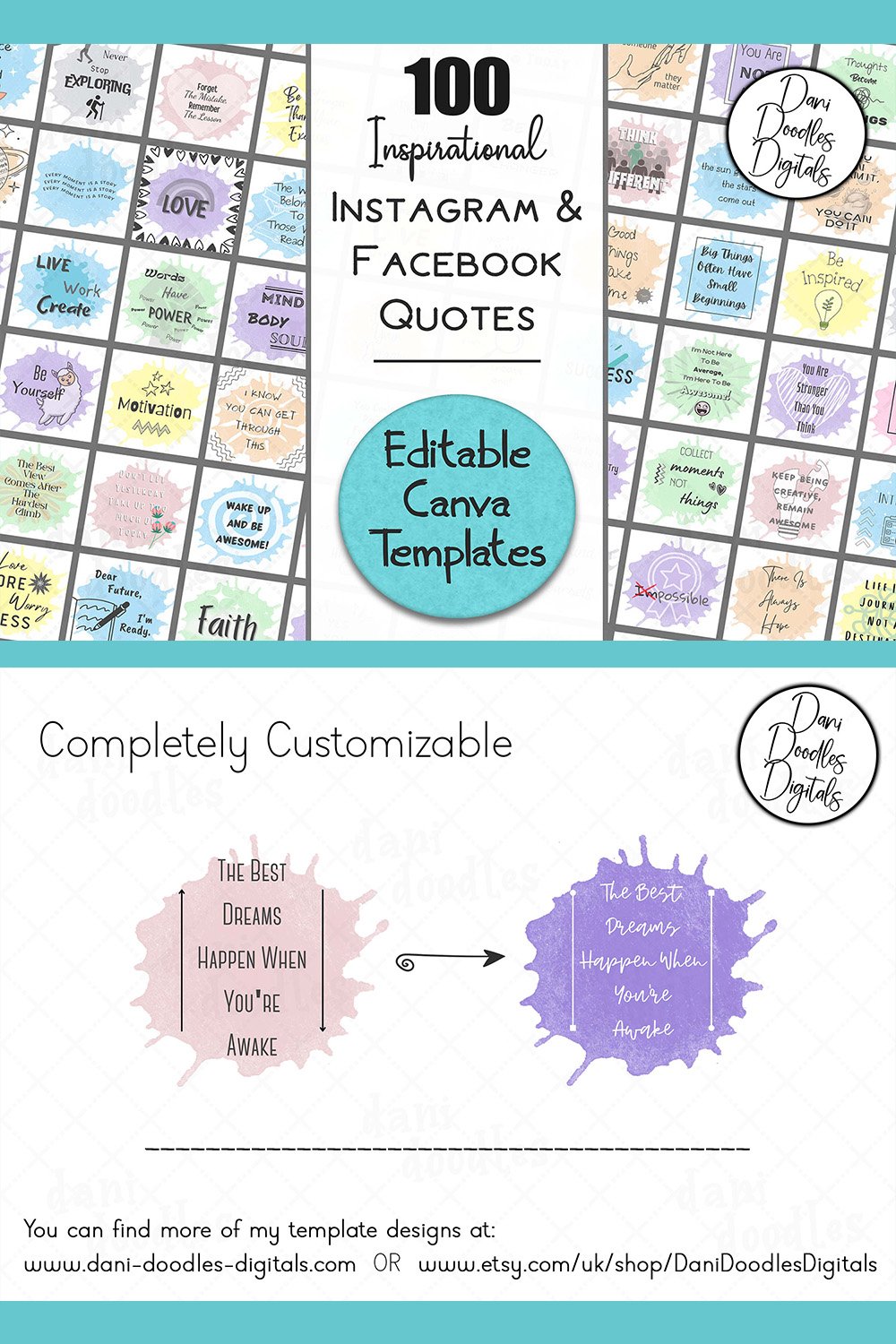 Editable Canva Templates - Inspirational Social Media Quotes