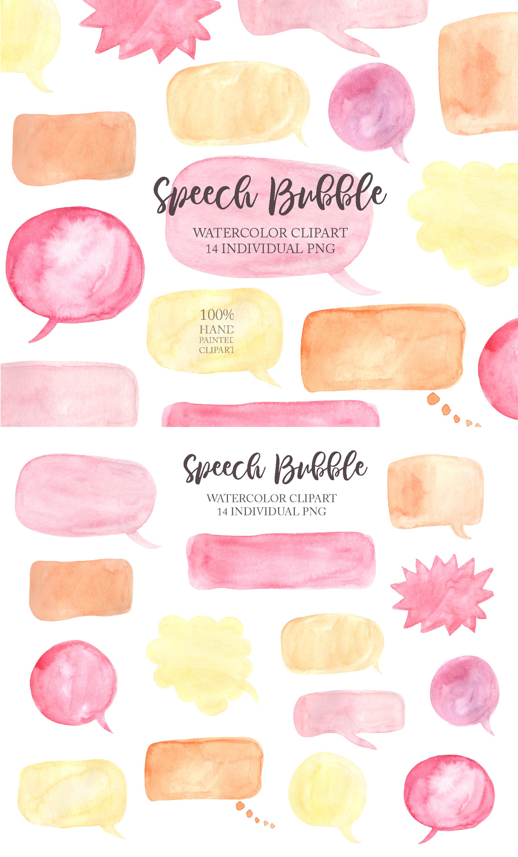Watercolor Speech Bubble Clipart PNG