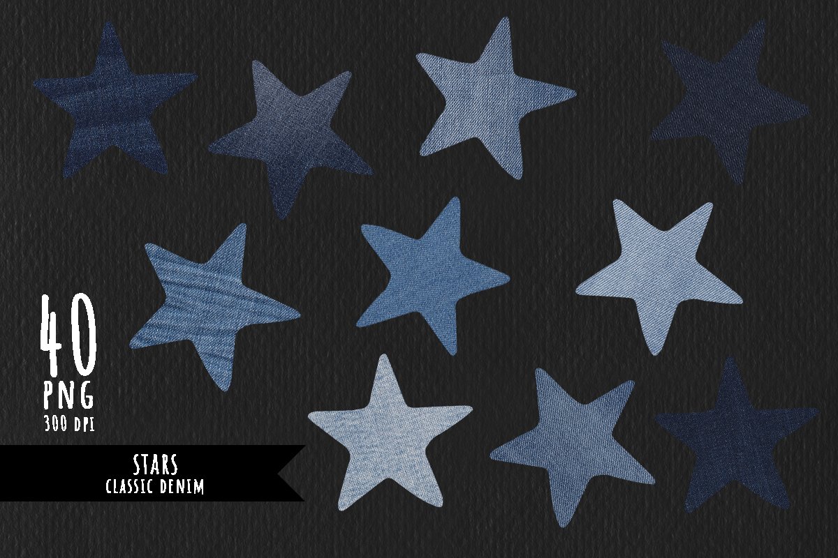 Stars denim textured