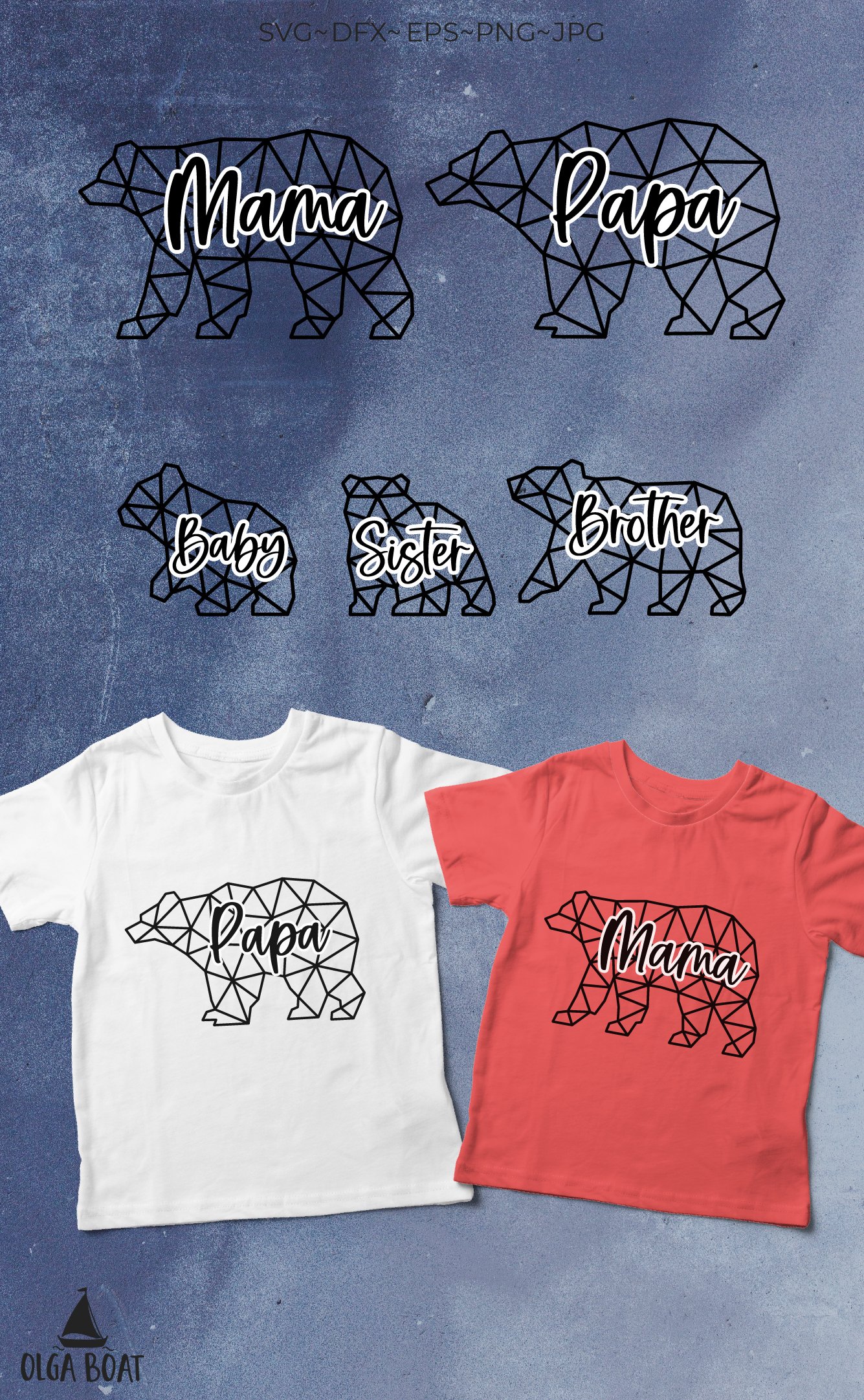 Bear family svg Bear svg Animal family svg Mama bear Papa