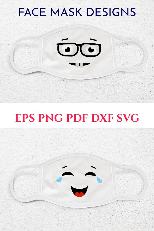 Face mask designs. Smile face. SVG (986872)
