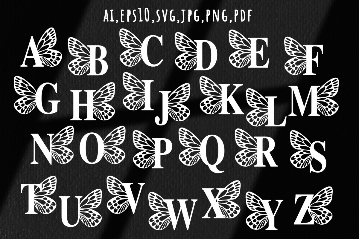 Decorative Fantasy ABC Cut File. Latin Alphabet