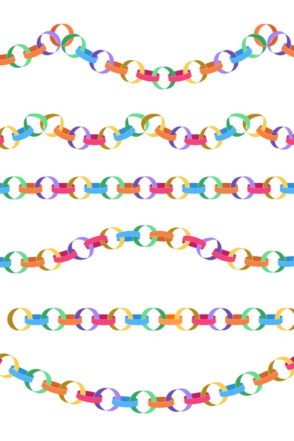 Paper chain garlands