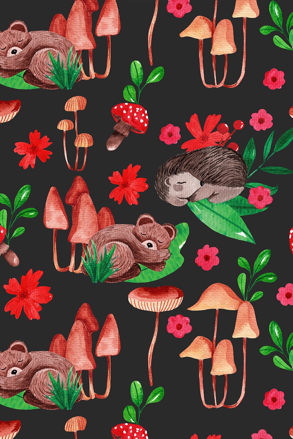 Night woodland digital papers