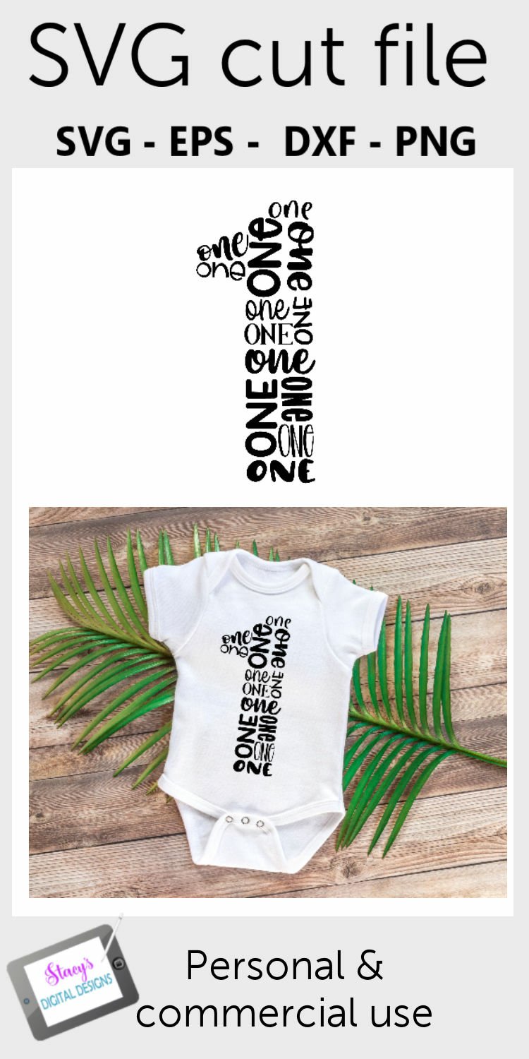 Number One Word Art - 1 - First Birthday SVG