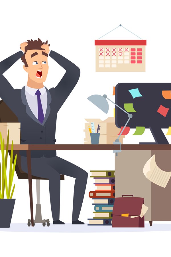 Overworked businessman. Stressed frustrated director manager