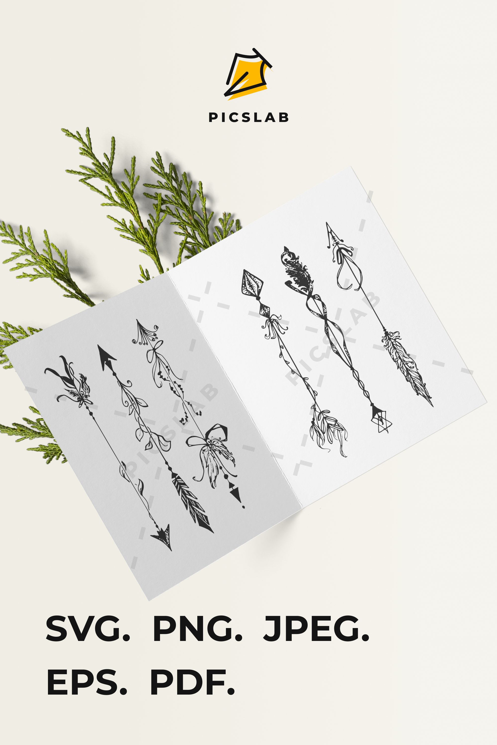 Arrows bundle, floral and feather arrows (608981)