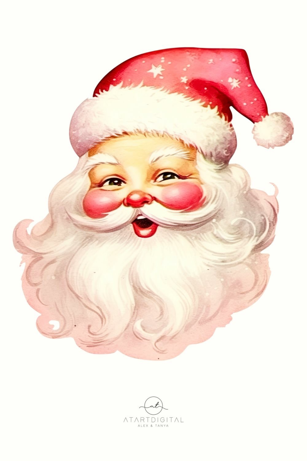 Funny Santa Claus Face PNG for Holiday