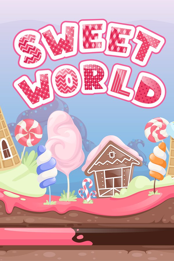 Fantasy game intro. Start screen for video game with delicio