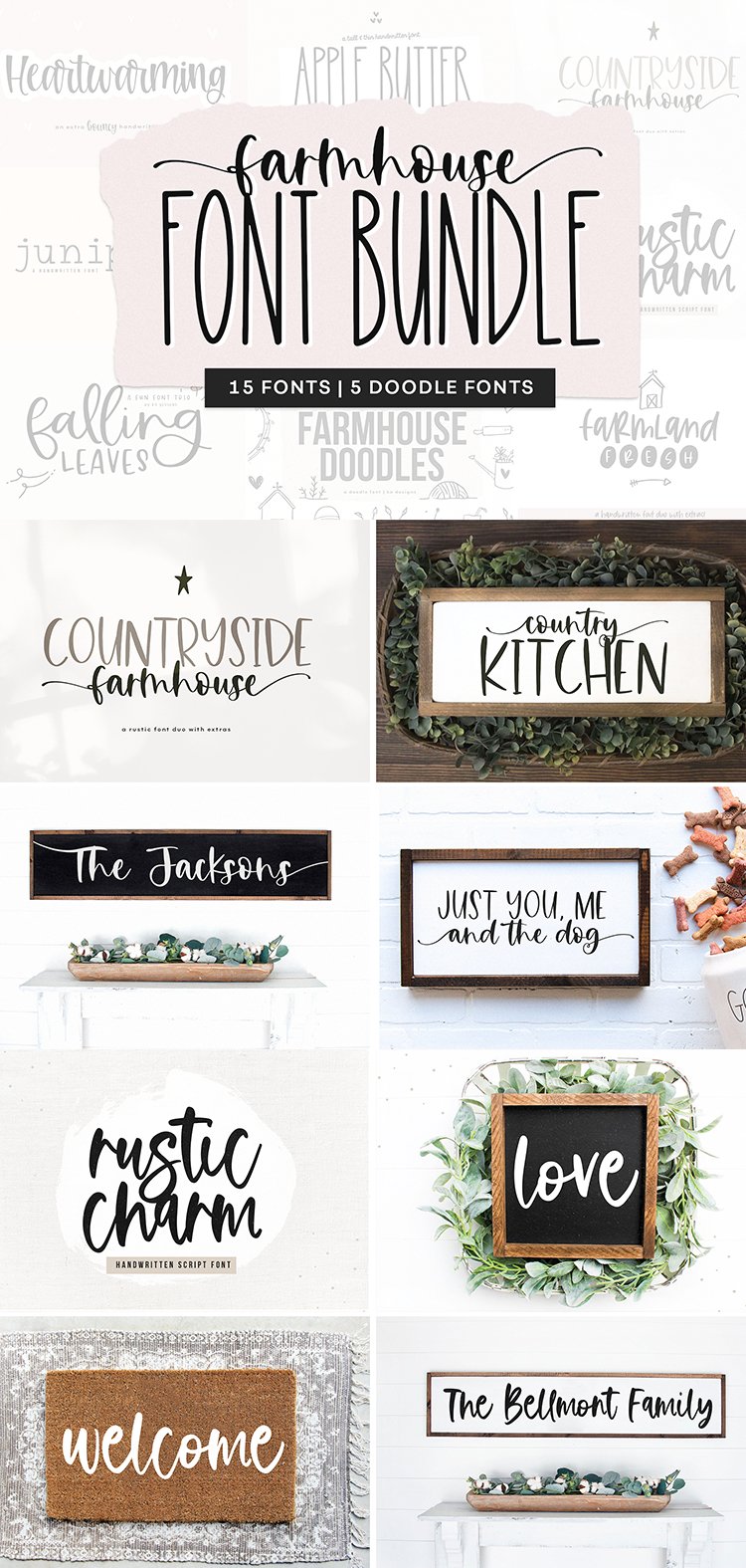 Farmhouse Font Bundle - Handwritten Fonts for (715162)