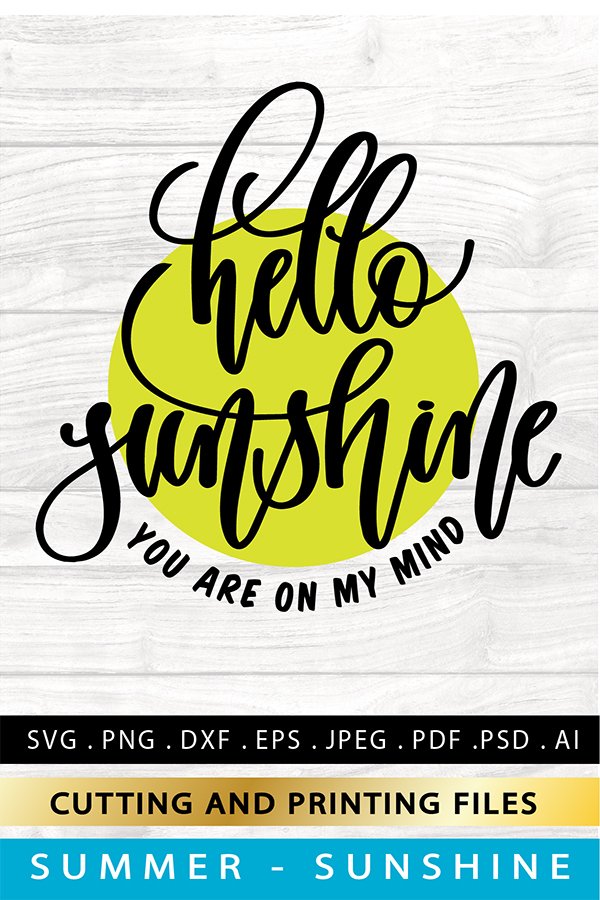 Hello Sunshine SVG Cut File Summer SVG Beach Vibes SVG