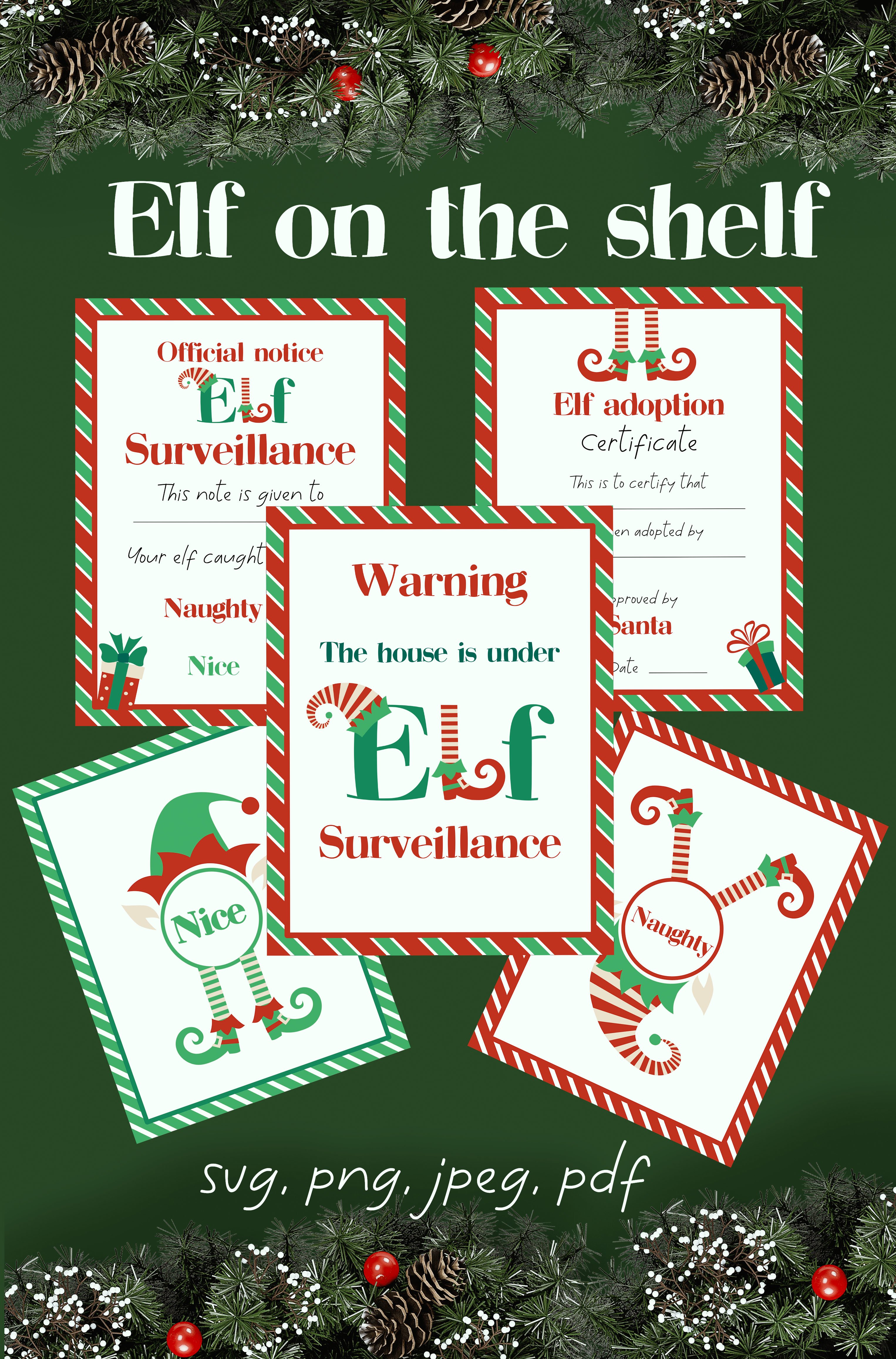 Elf on the shelf prints bundle