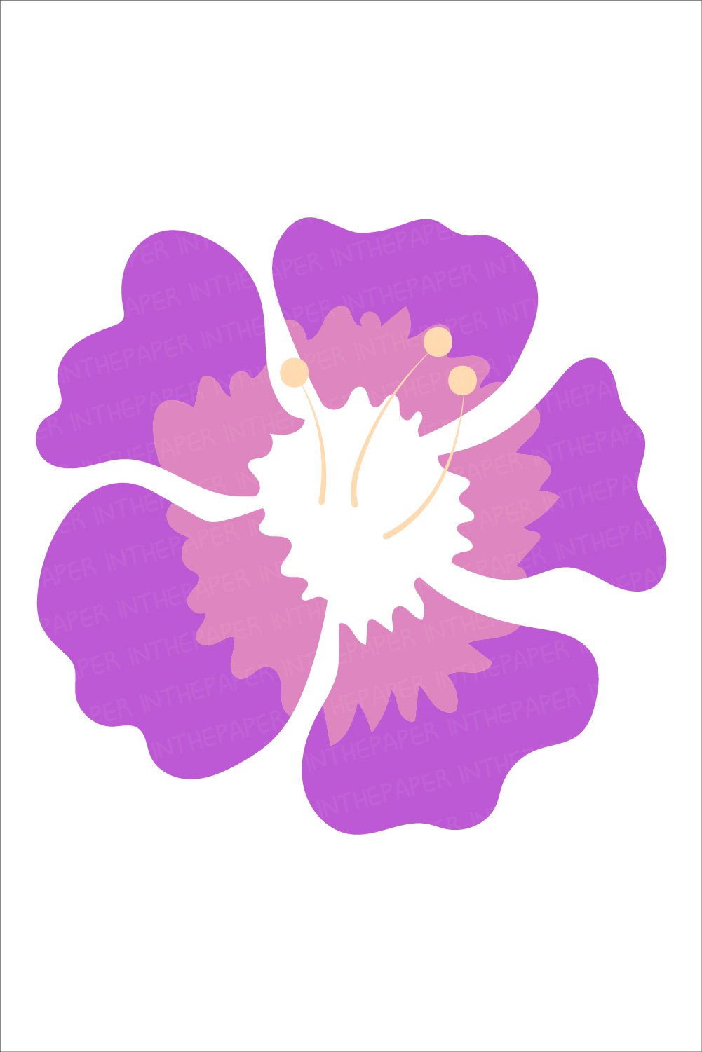 Purple flower with stamens | PNG SVG Clip art Cute blossom