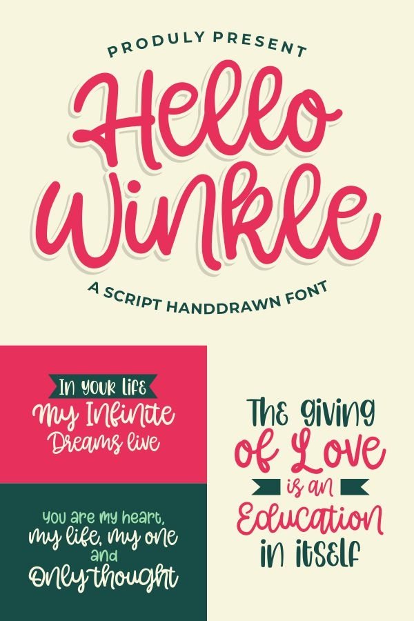 Hello Winkle - Handlettering Font