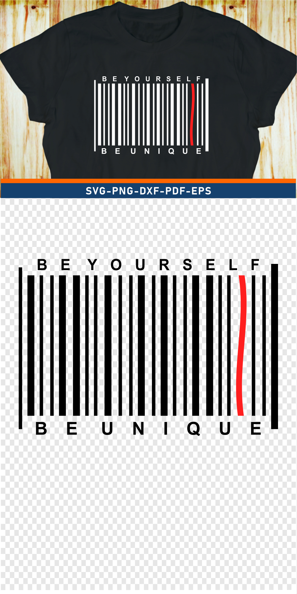 Be Yourself Be Unique, Inspirational Quote T Shirt Designs