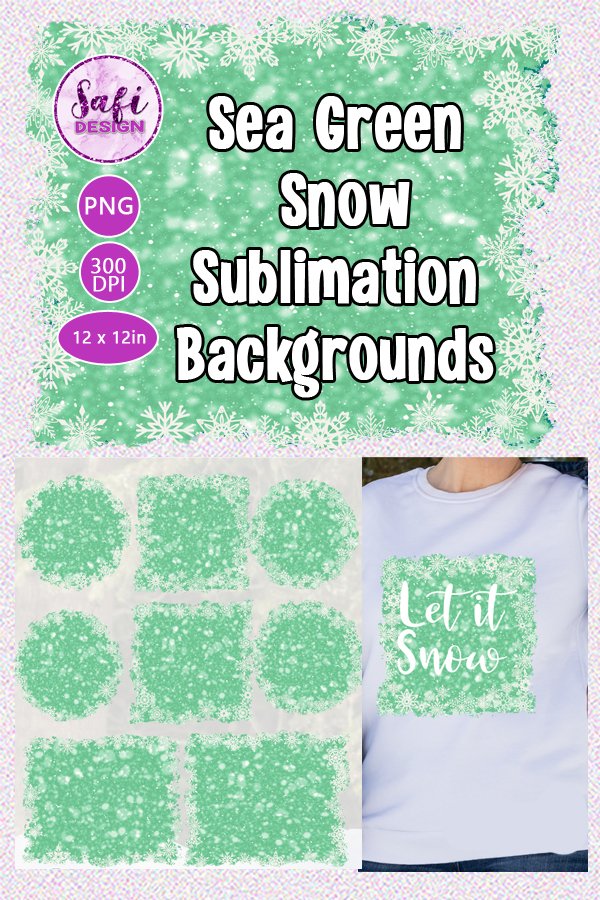 Snow Sublimation Backgrounds in Sea Green