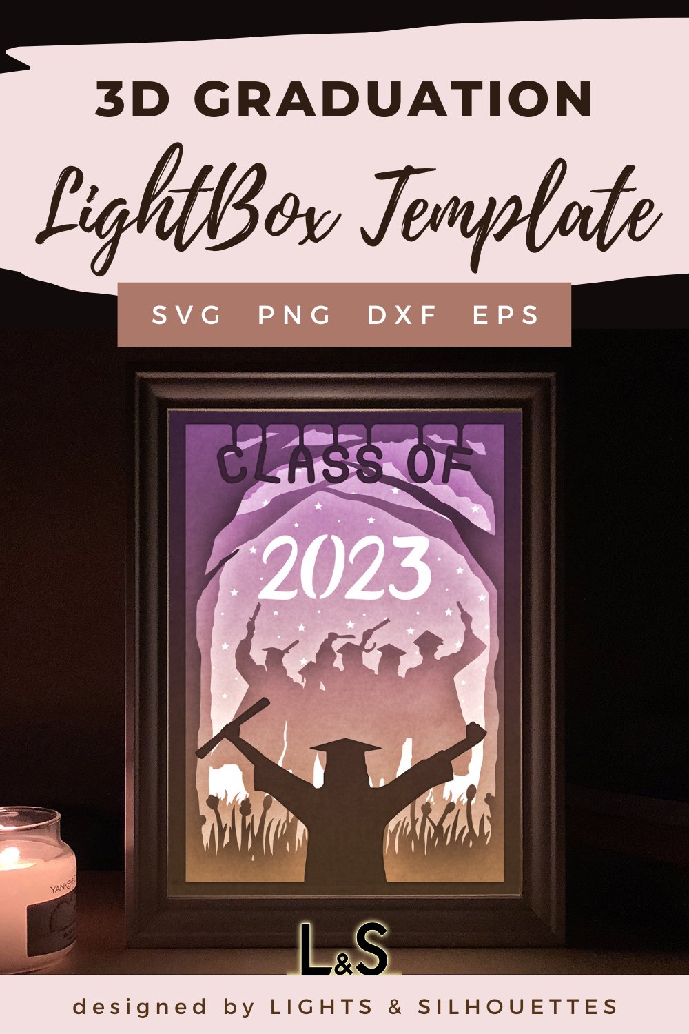 Graduation Shadow Box | 3D Lightbox Svg