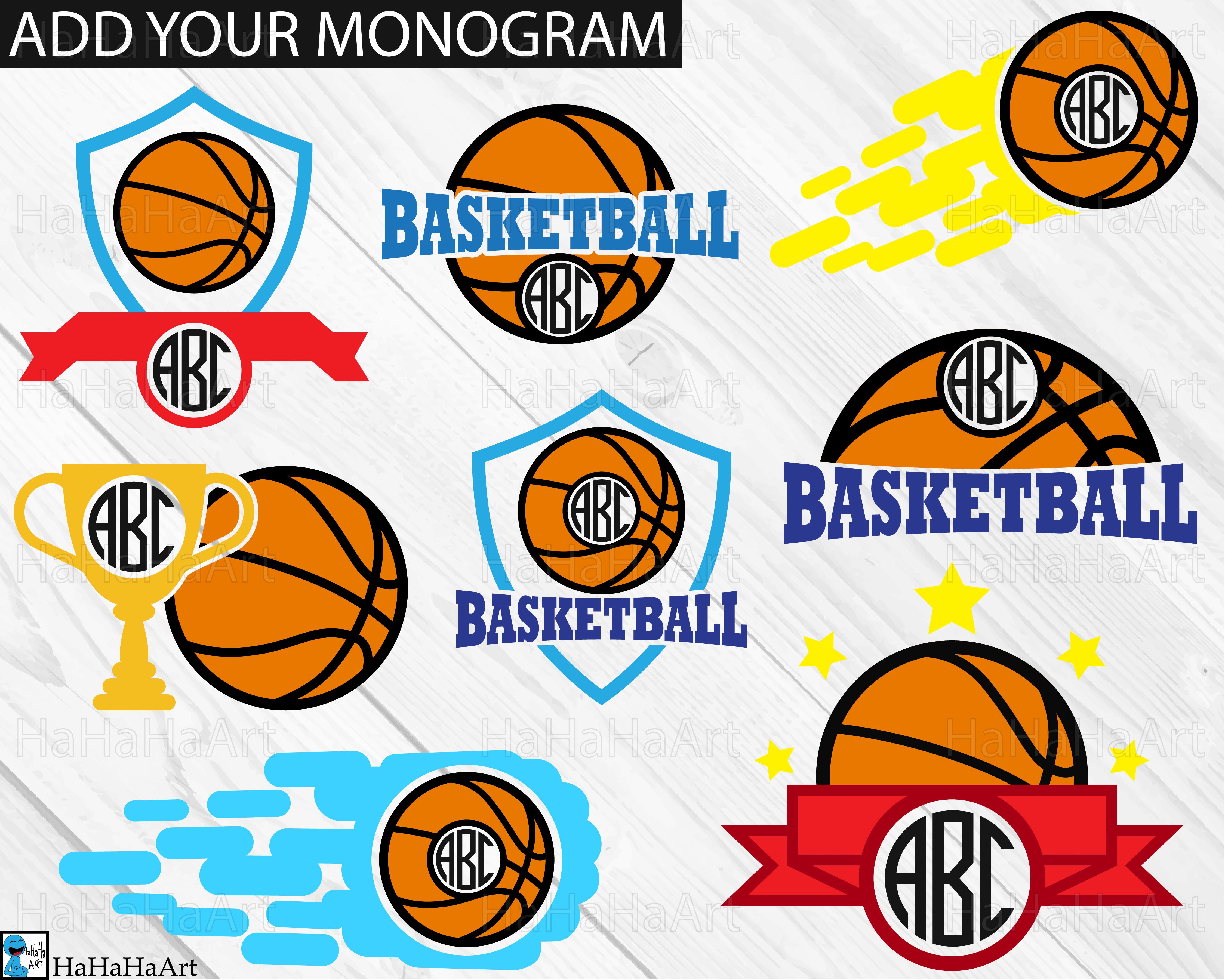 Monogram Basketball Designs - Clip art / Cutting Files 1543c