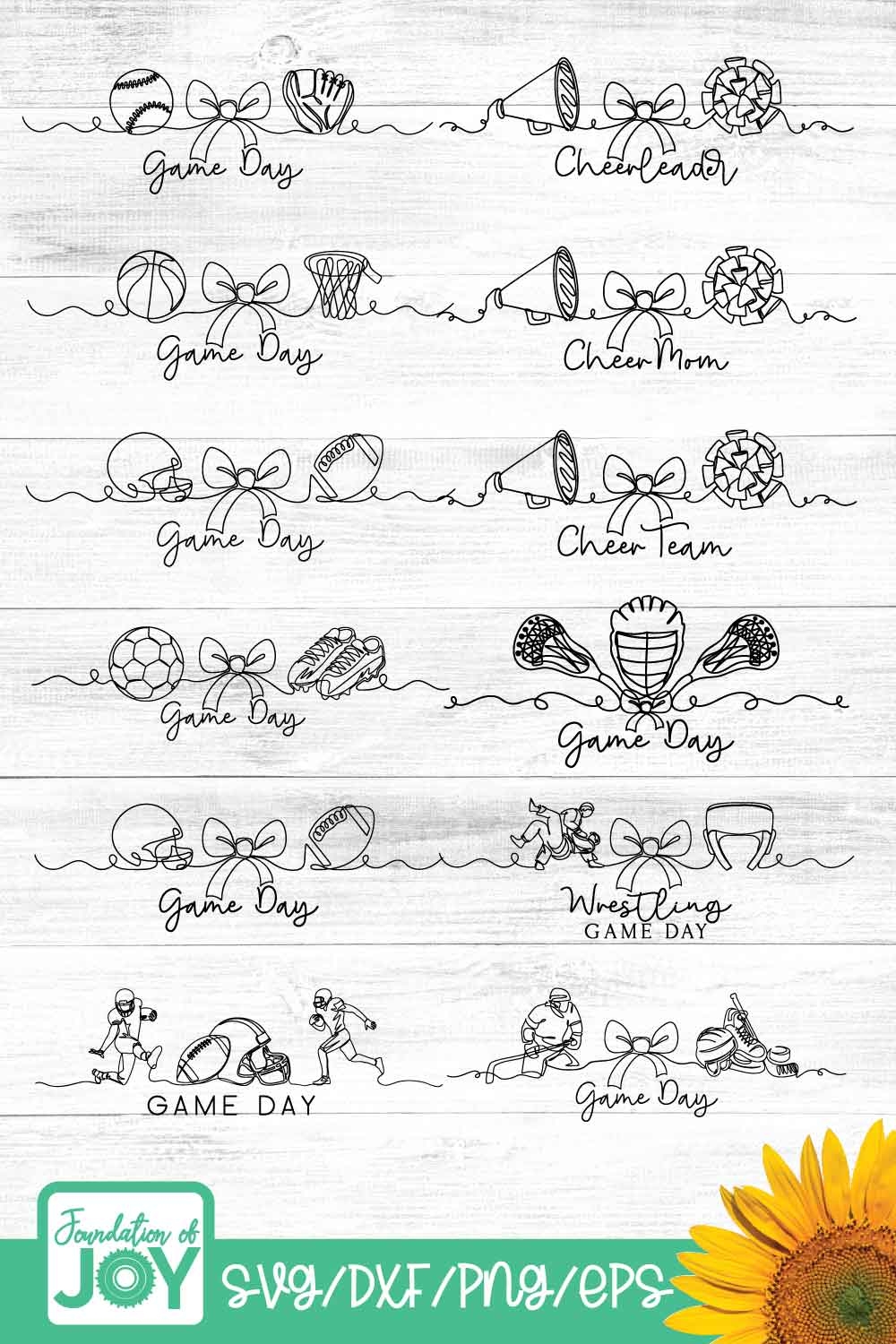 Sports Line Art Bundle, Continuous line art (6355669)