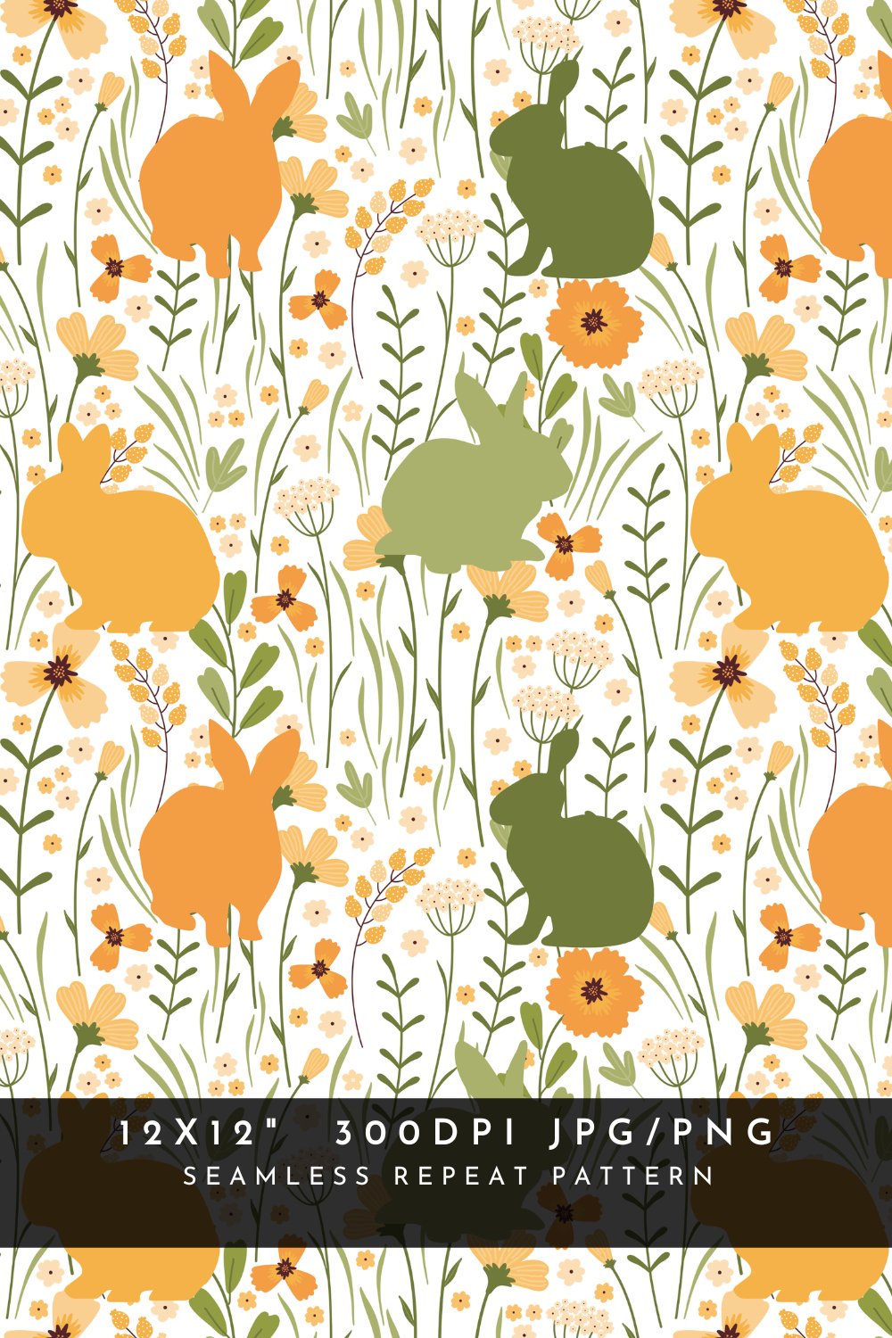 Easter Bunny Seamless Pattern Digital Paper (2414035)