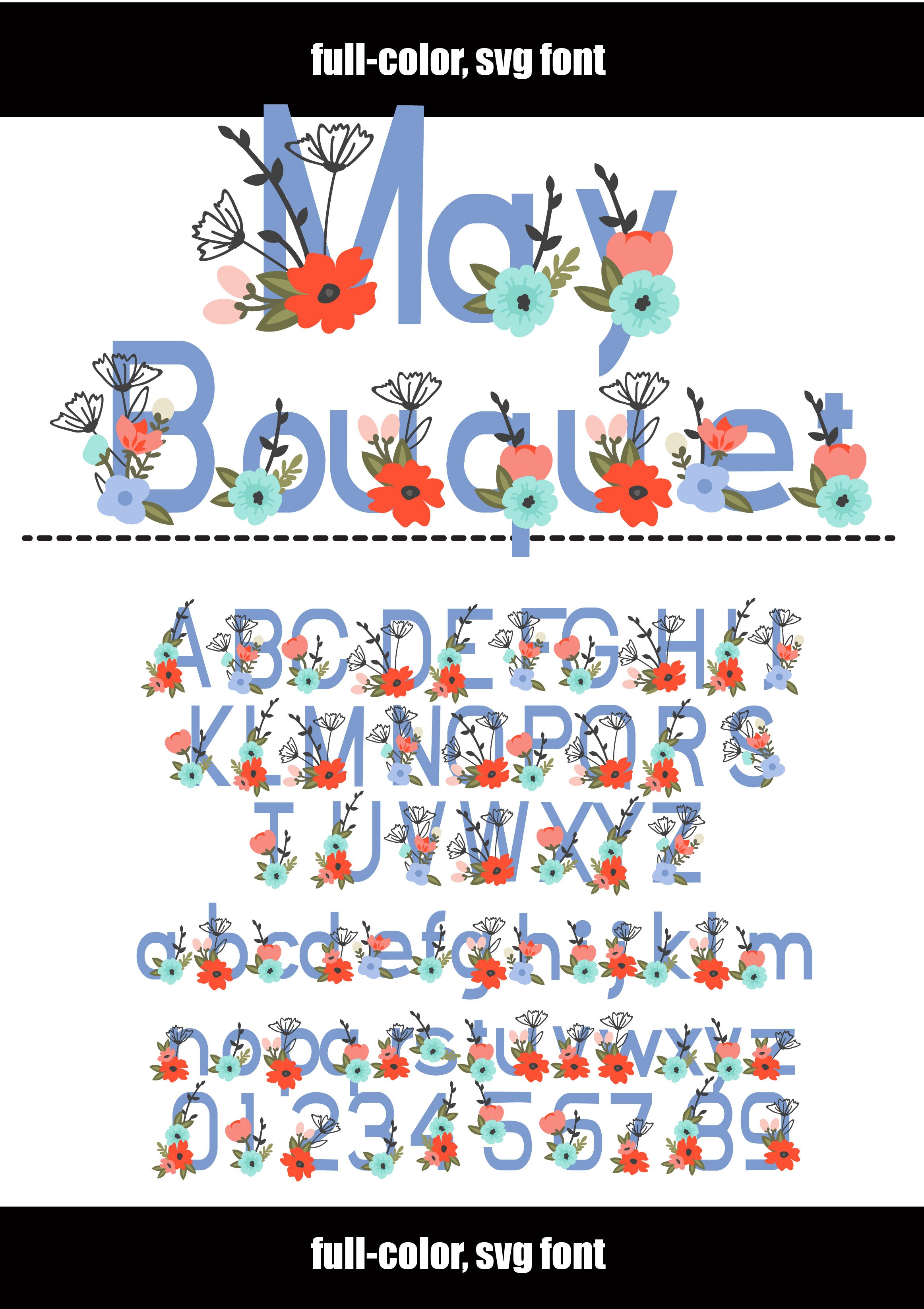 Full Color SVG floral font
