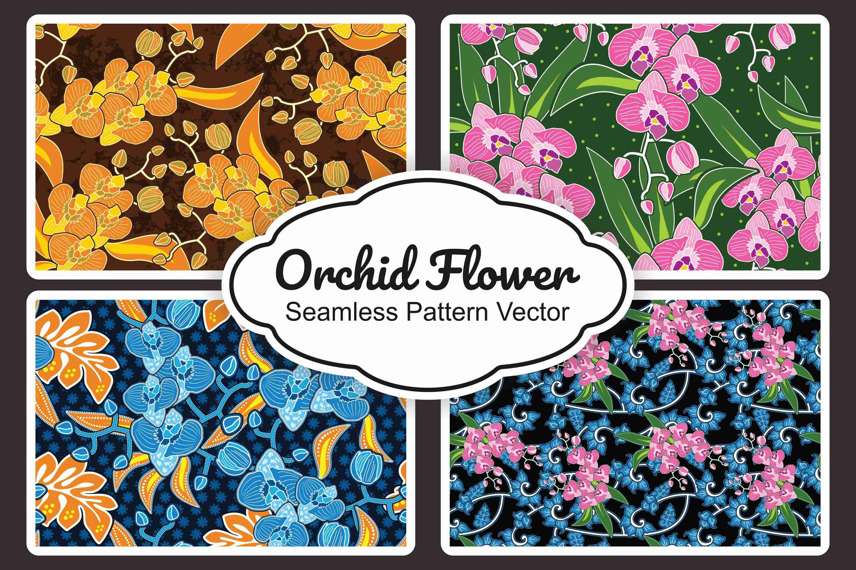 Orchid series - 11 Collection seamless Pattern Vector