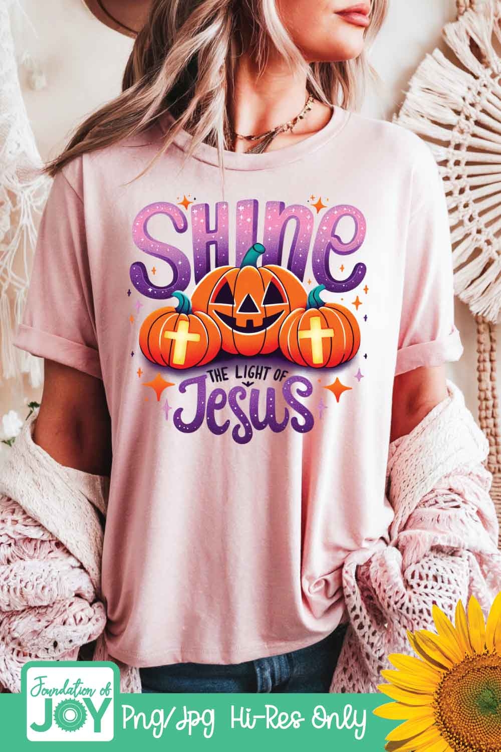 Shine the light of Jesus, Christian Halloween png