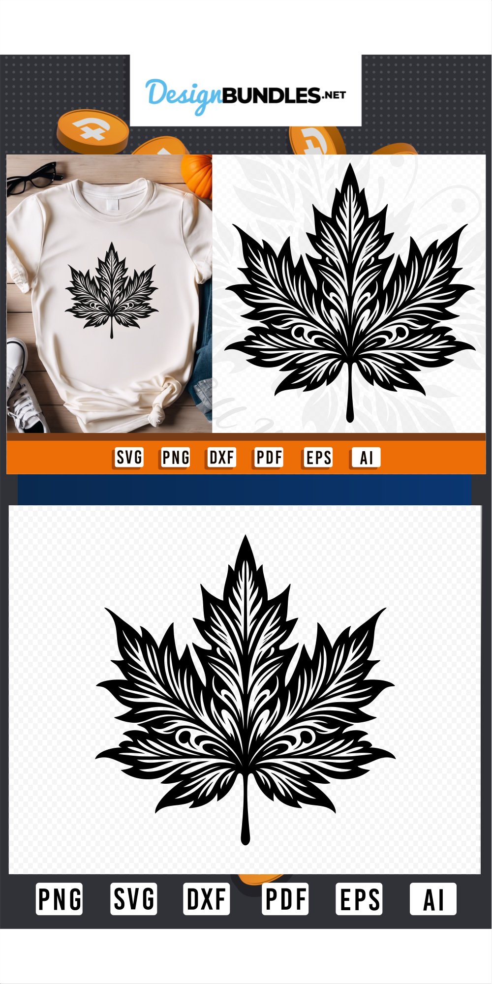 Maple Maple Leaf SVG Design, Fall Leaf SVG