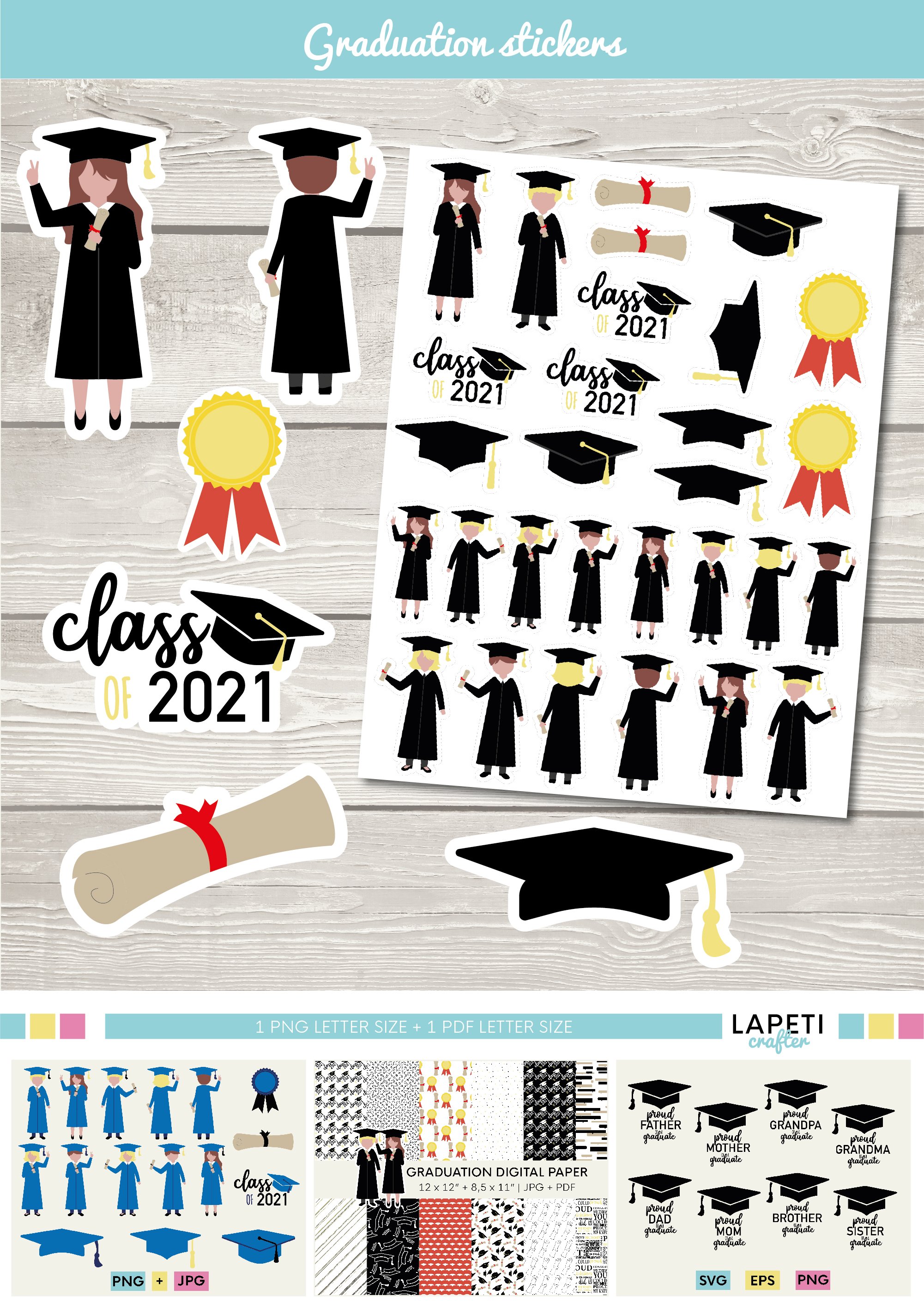 Class of 2021 graduation stickers | Black graduates stcikers