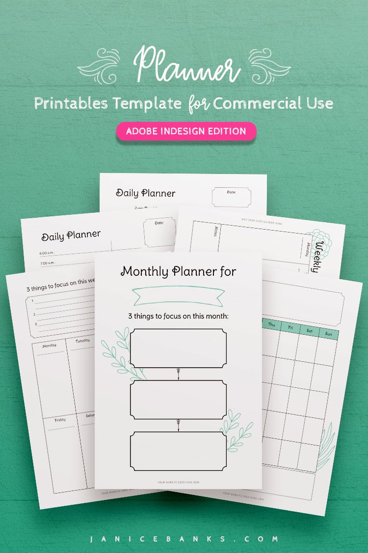 InDesign Planner Template for Commercial Use (331519) | Magazines ...