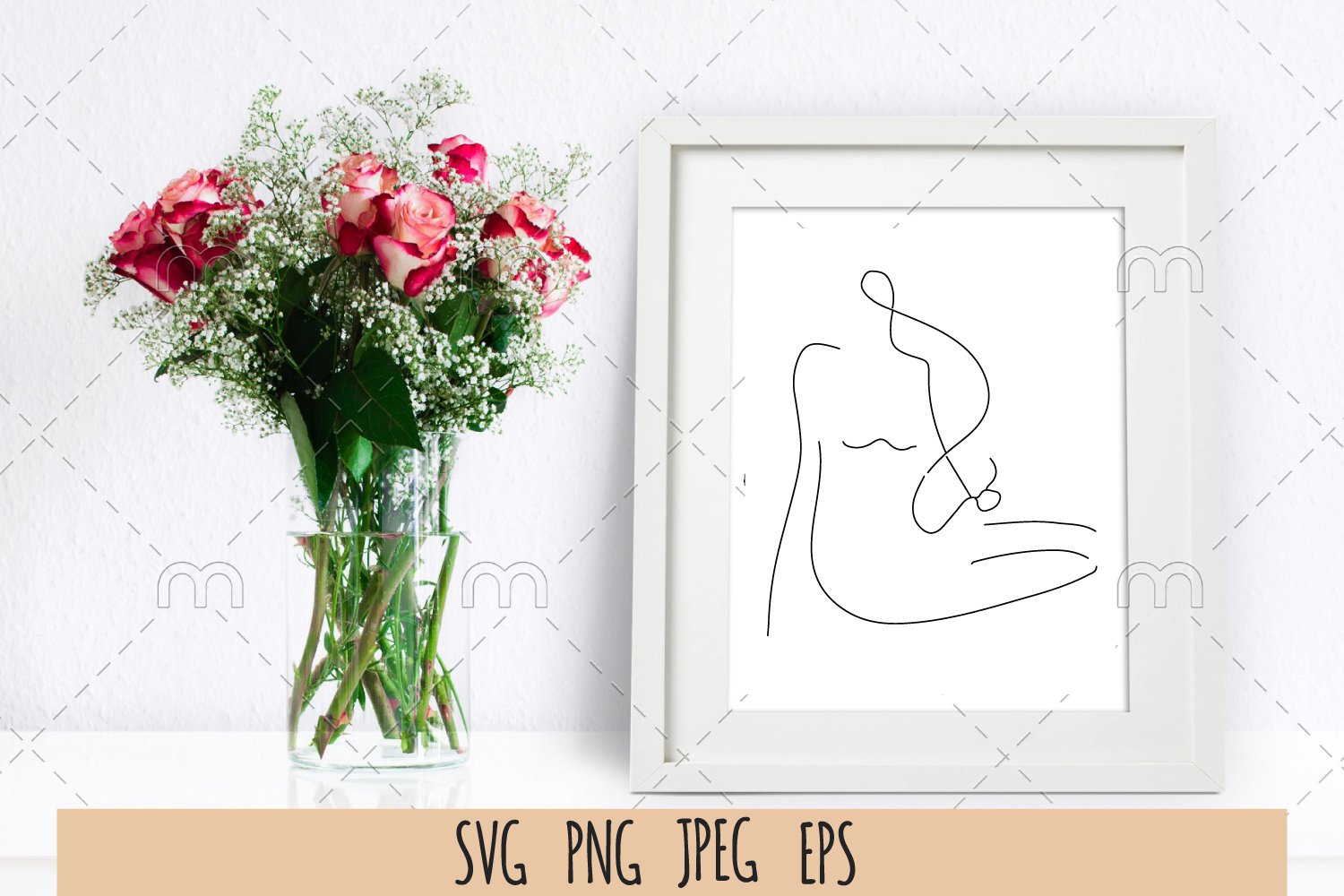 Line art SVG woman illustration (973892)