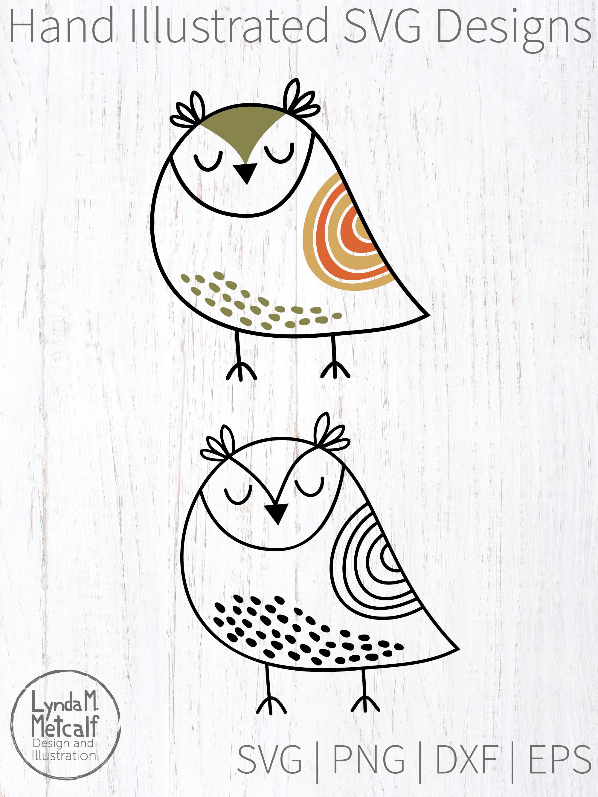 Doodle Owls Svg, Woodland Birds Png