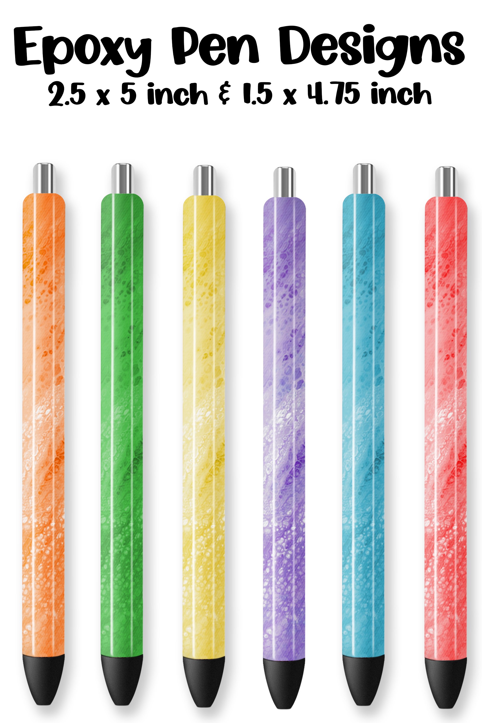 Epoxy Pen Wraps Colorful Fluid Paint Wrap Bundle