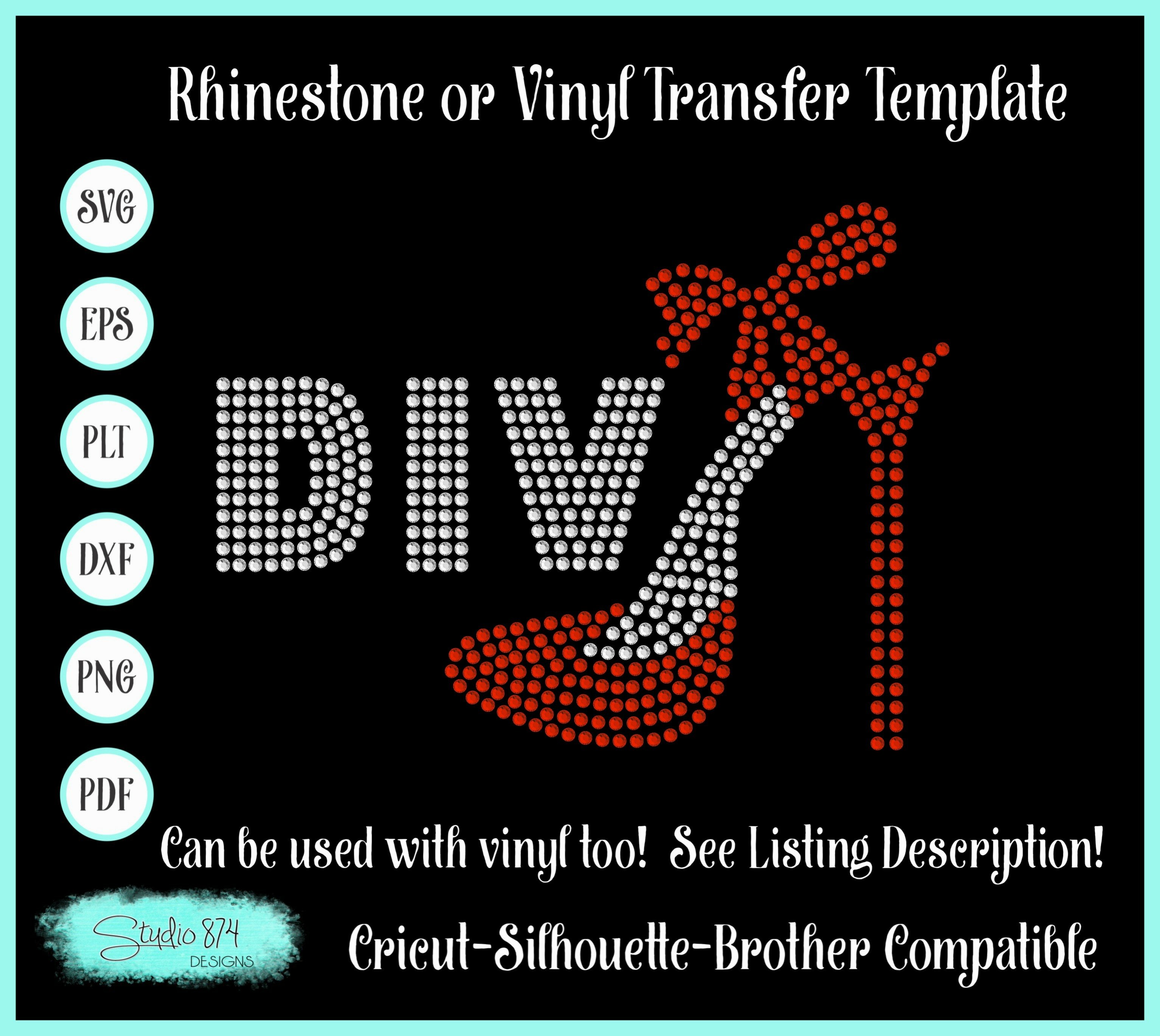 Shoe Diva Rhinestone SVG Template